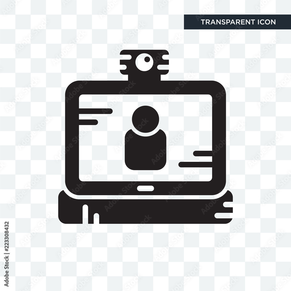 Video call vector icon isolated on transparent background, Video call ...