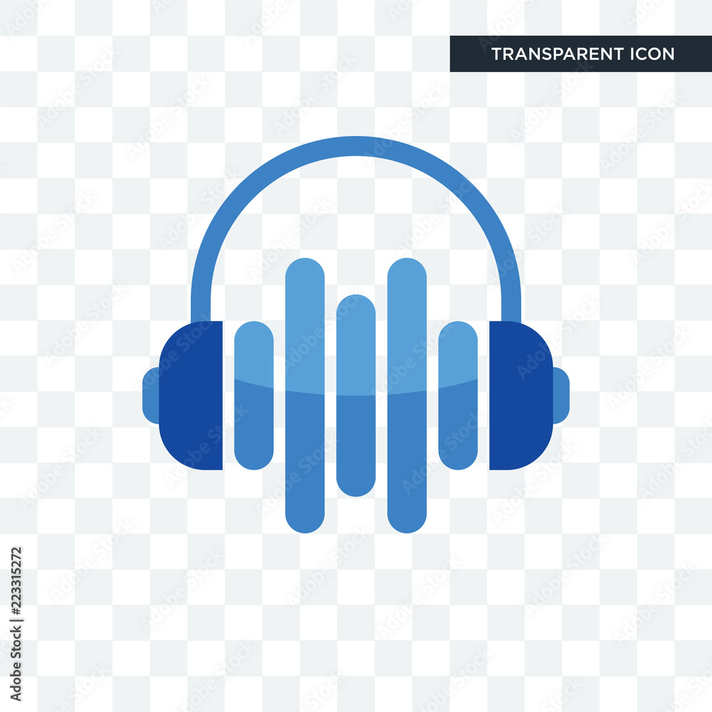 audio visual vector icon isolated on transparent background, audio ...