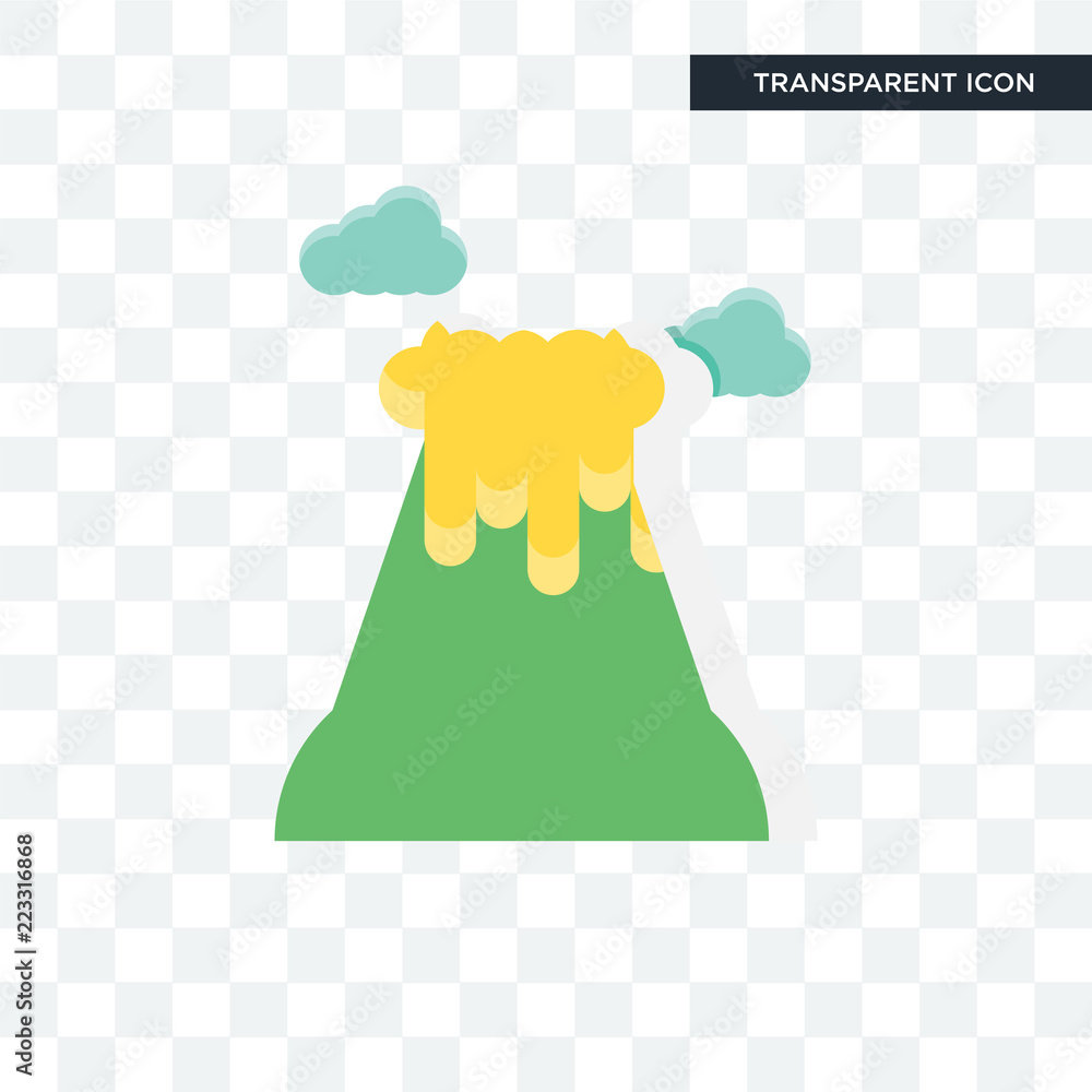 Volcano vector icon isolated on transparent background, Volcano logo ...