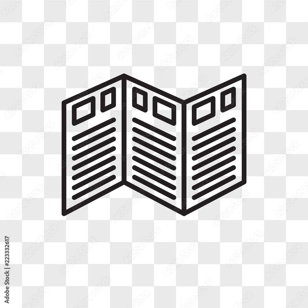 Leaflet vector icon isolated on transparent background, Leaflet logo ...