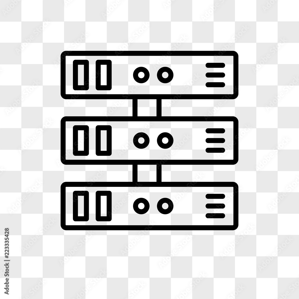 Server vector icon isolated on transparent background, Server logo ...
