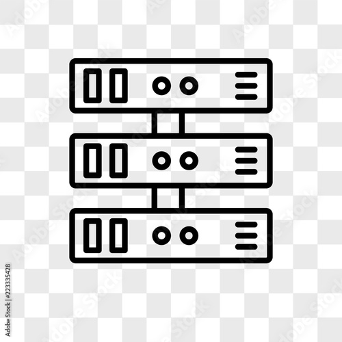 Server vector icon isolated on transparent background, Server logo ...