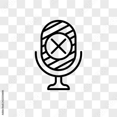 Microphone Mute vector icon isolated on transparent background ...
