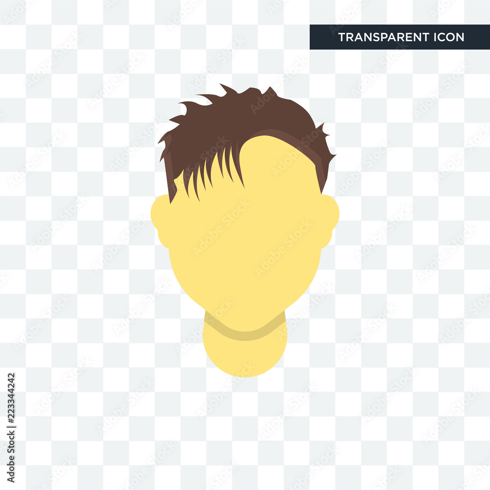 Man hair vector icon isolated on transparent background, Man hair logo ...