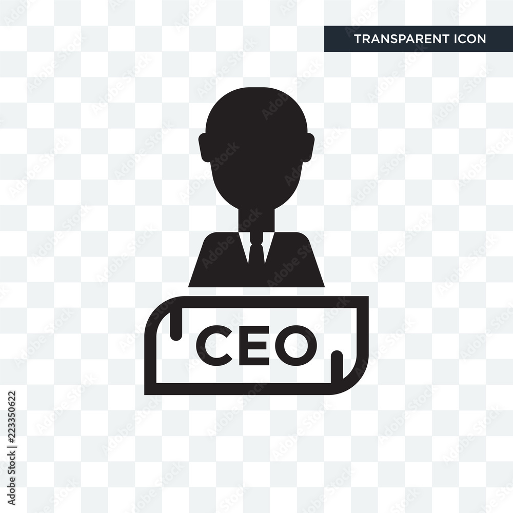 Chief Executive Officer vector icon isolated on transparent background ...