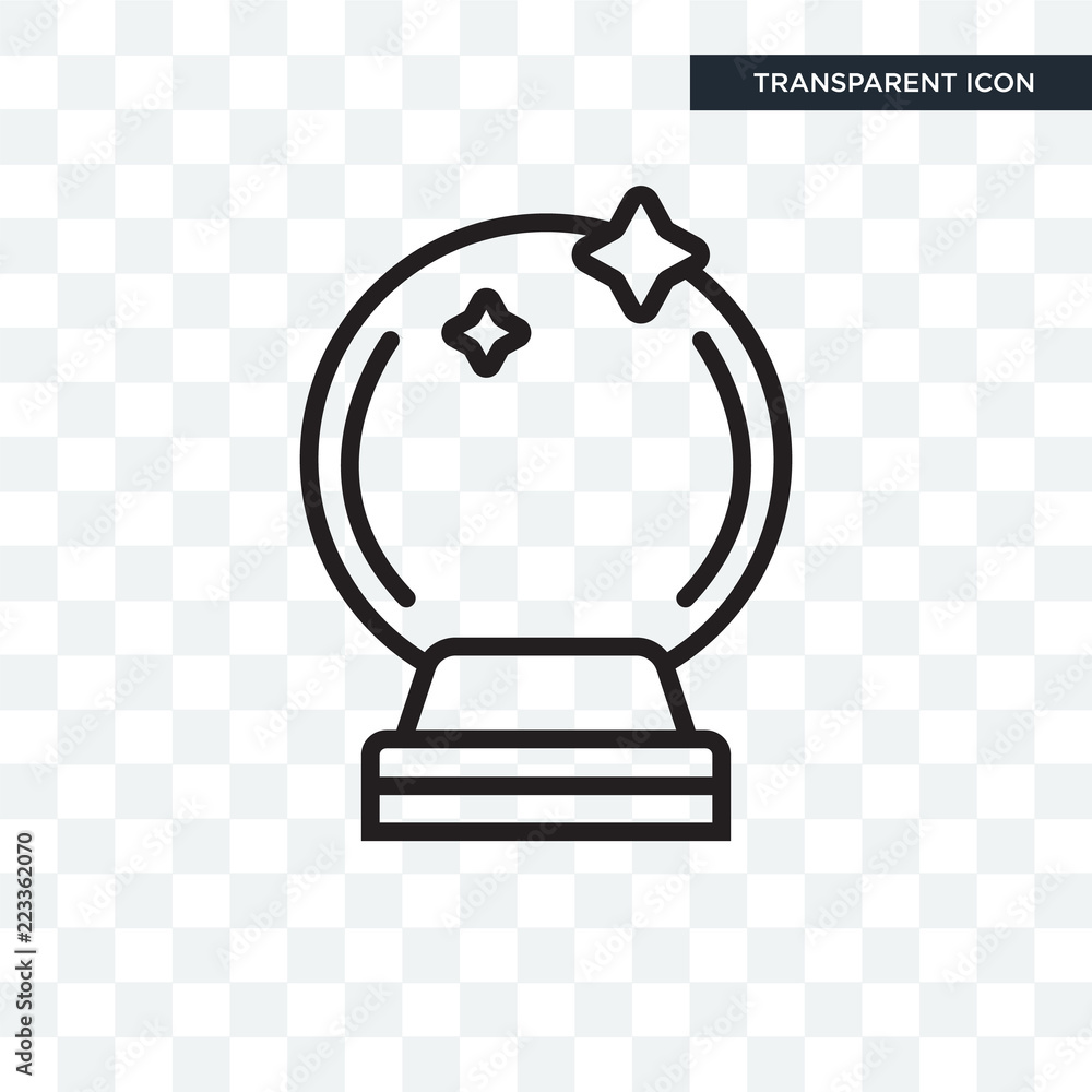 Crystal ball vector icon isolated on transparent background, Crystal ...
