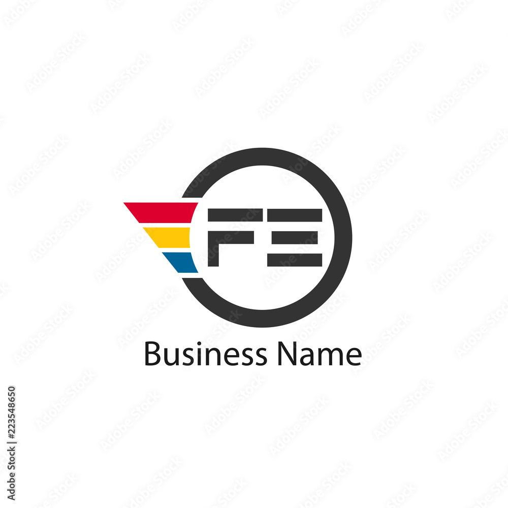 Initial Letter FE Logo Template Design Stock Vector | Adobe Stock