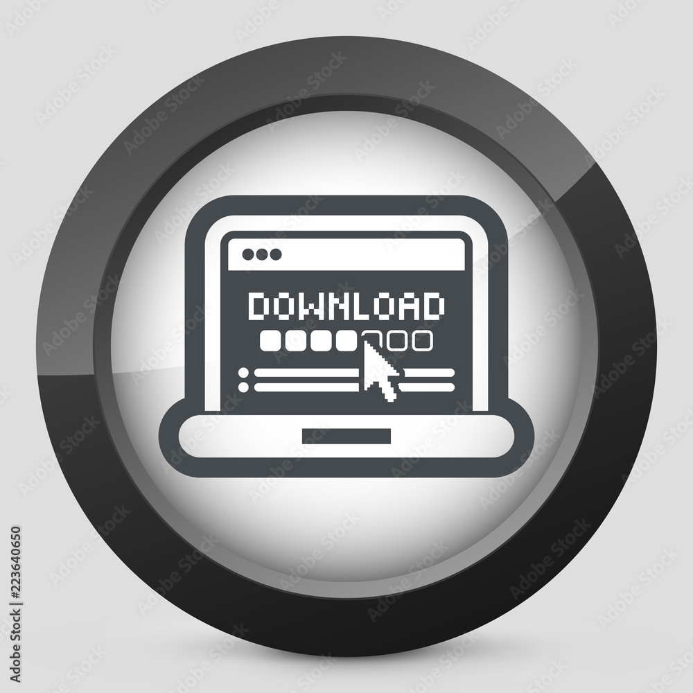 Download progress pc icon Stock Vector | Adobe Stock