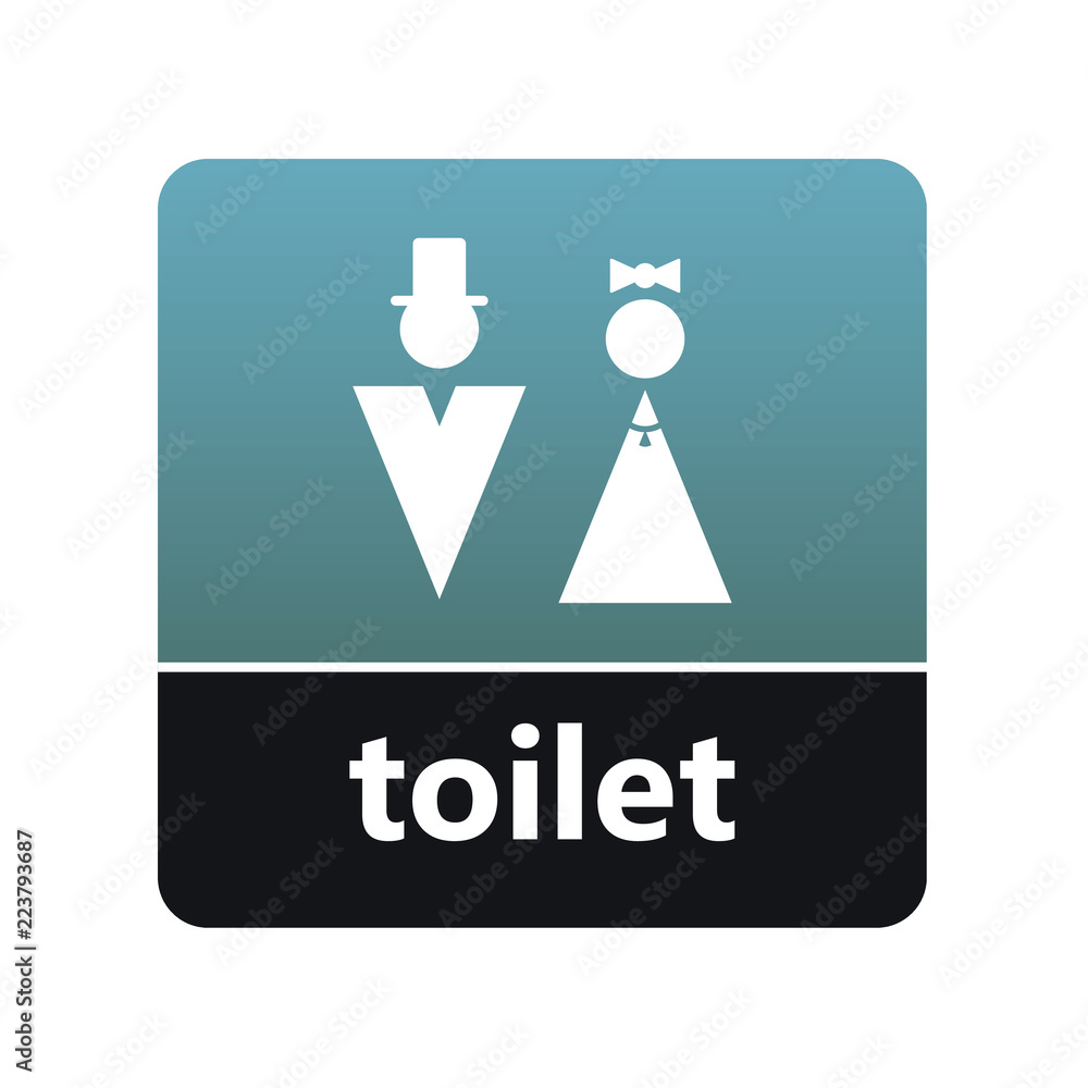 Water closet sign with toilet label for print and digital content Stock ...