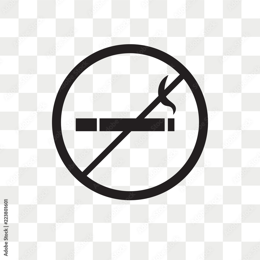 No Smoking vector icon isolated on transparent background, No Smoking ...
