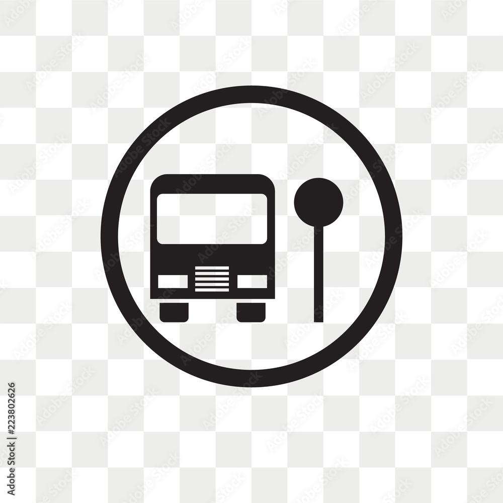 School bus stop vector icon isolated on transparent background, School ...
