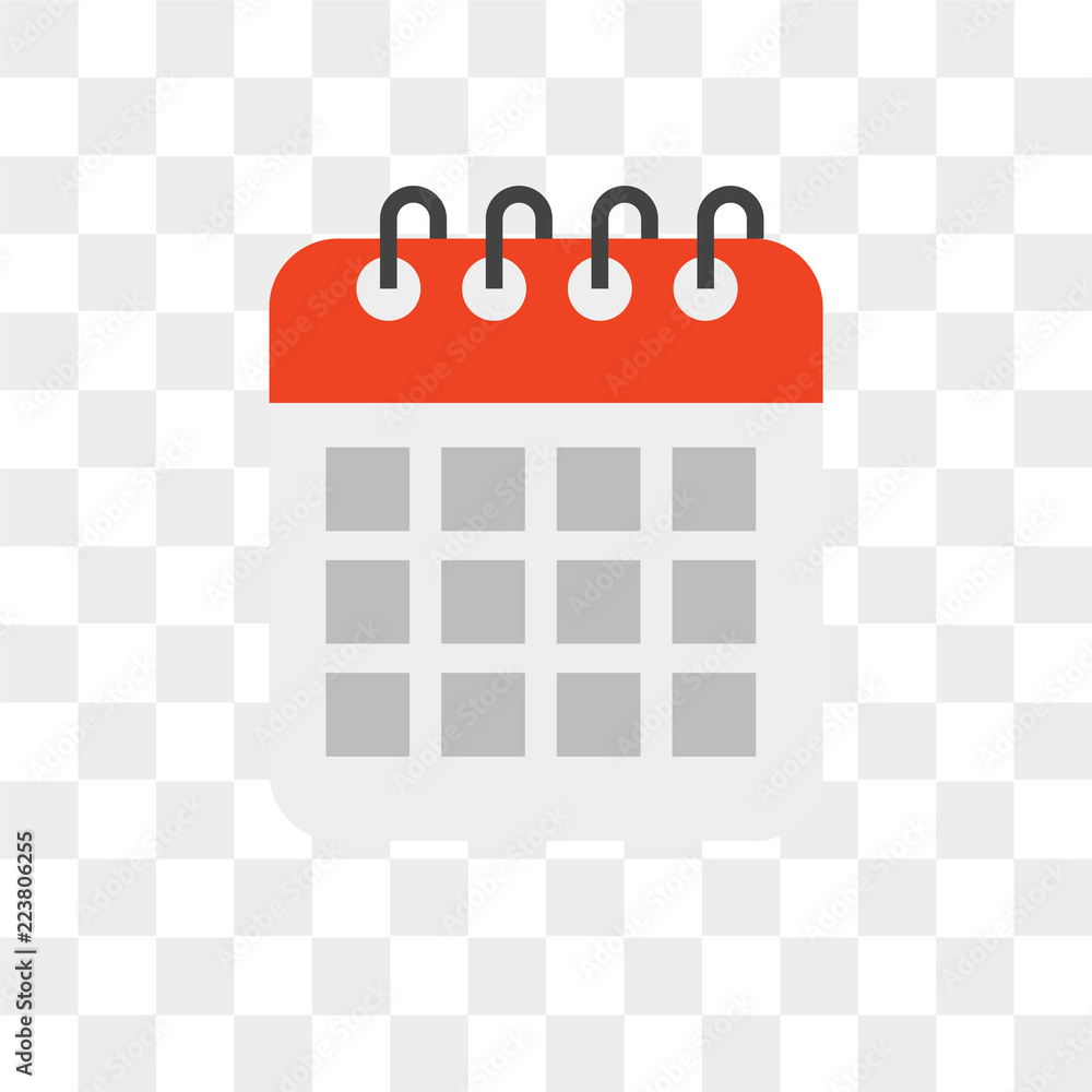 Calendar vector icon isolated on transparent background, Calendar logo ...