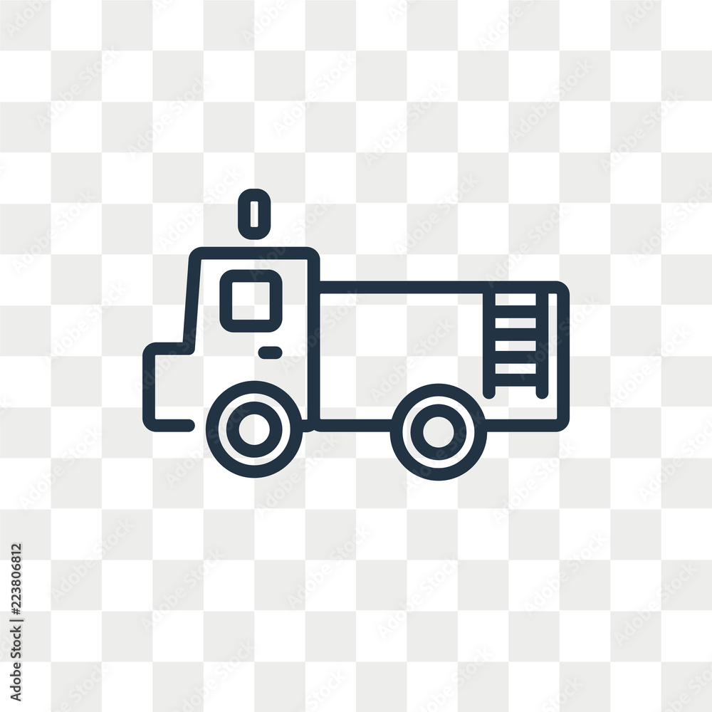 Fire truck vector icon isolated on transparent background, Fire truck ...