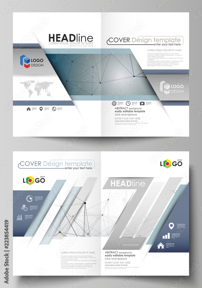 Business templates for bi fold brochure, magazine, flyer, booklet ...