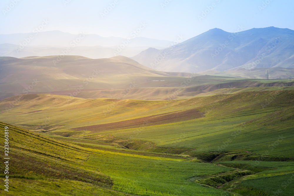 Landscape and nature around Qazvin and Tascht in Iran. One stop during ...