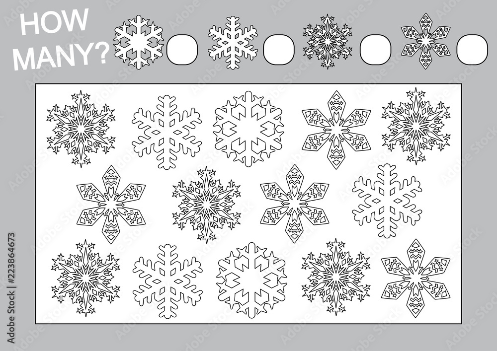 Educational game for children. Count how many objects and coloring page ...