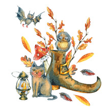 Watercolor Autumn Cat Free Stock Photo - Public Domain Pictures