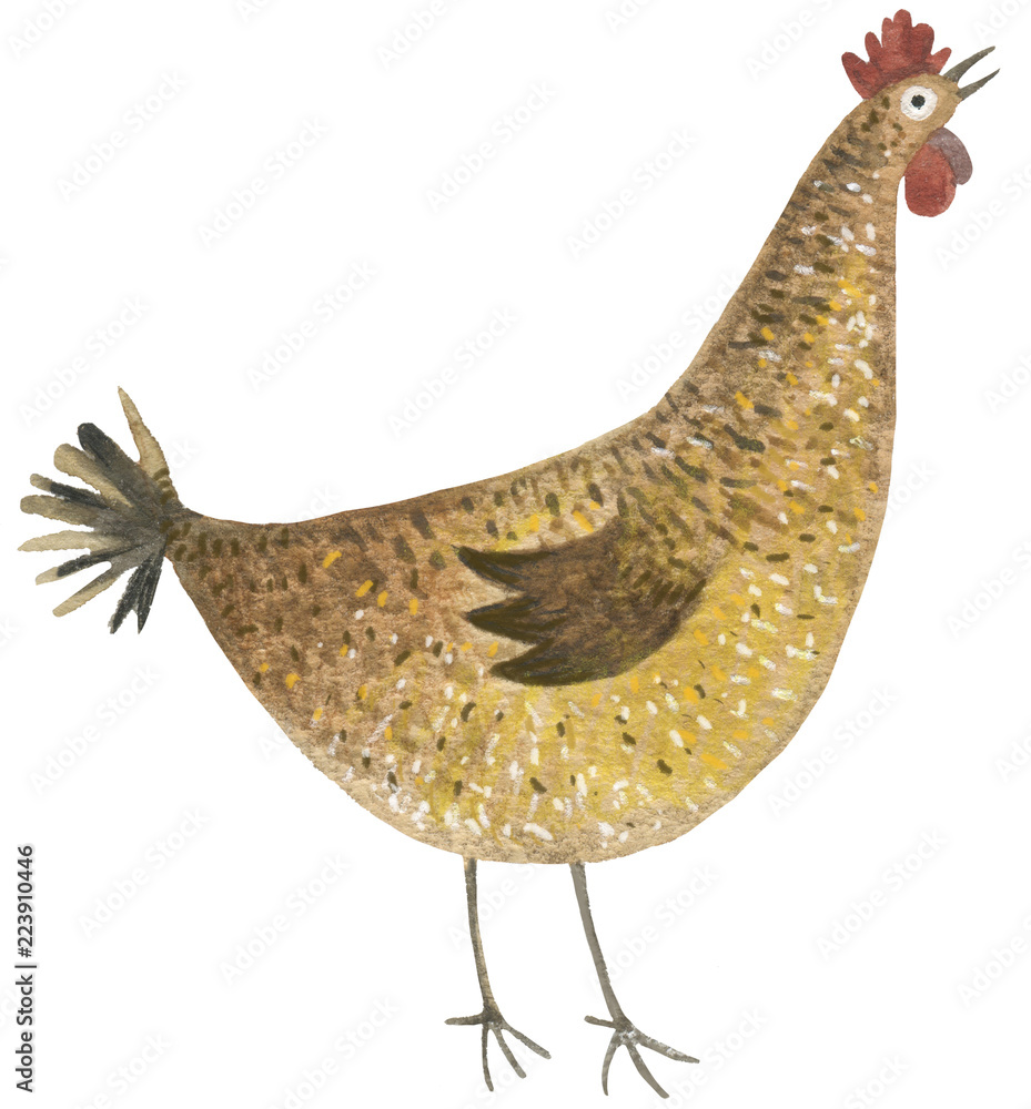 Cute watercolor farm animal on the isolated white background. Stock ...
