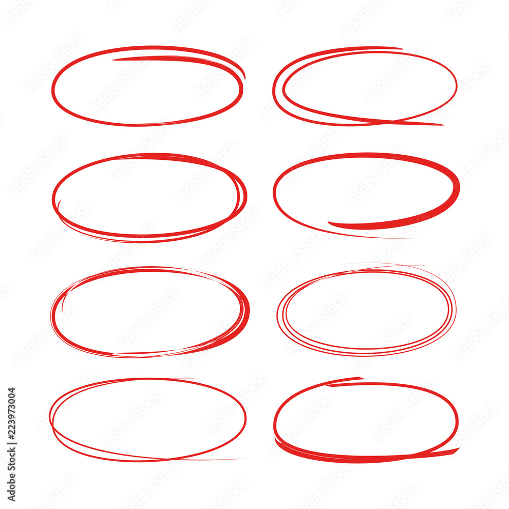 red circle for highlighting text Stock Vector | Adobe Stock