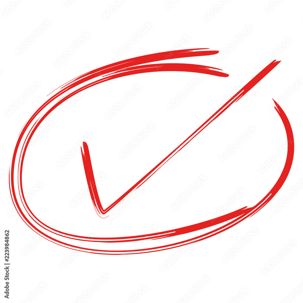 red tick symbol, check mark Stock Vector | Adobe Stock