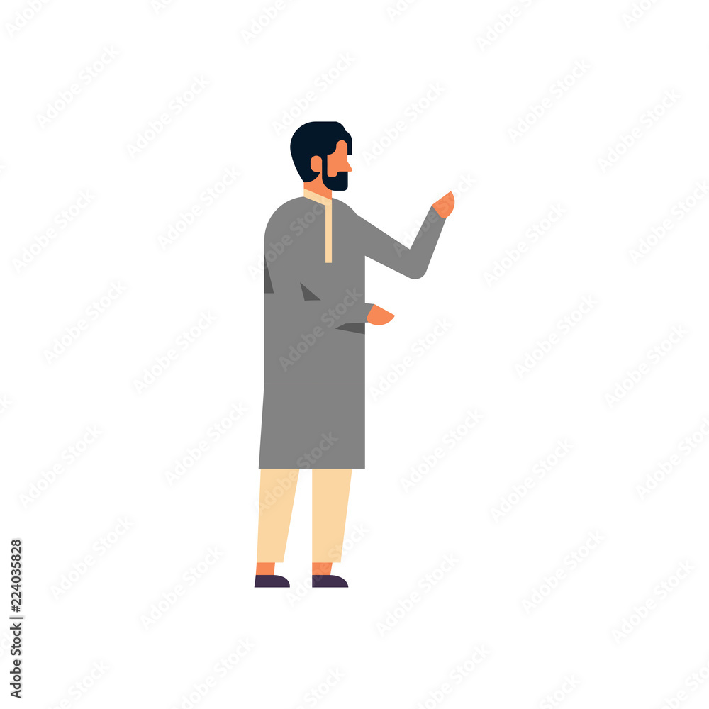 indian bearded man wearing national traditional clothes hindu male ...