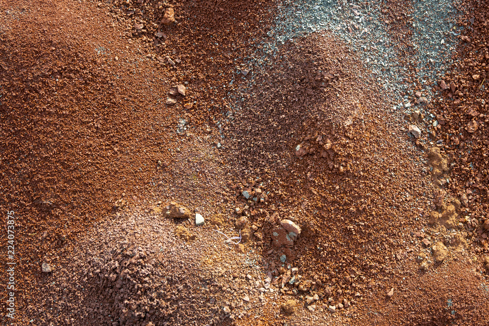 Red earth or soil background. Tropical laterite soil background of red ...