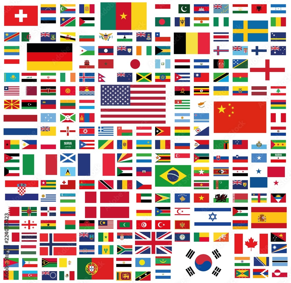 All National Flags Of The World Stock Vector | Adobe Stock