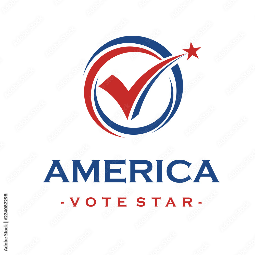 Vote Star and Check mark Logo design Inspiration Stock Vector | Adobe Stock