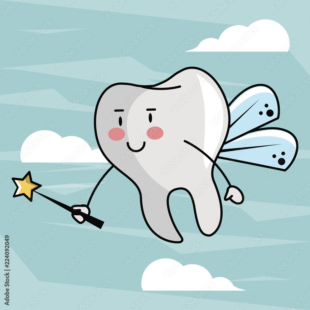 Tooth fairy cartoon Stock Vector | Adobe Stock