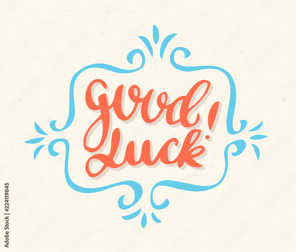 Good luck. Farewell card. Vector lettering. Stock Vector | Adobe Stock
