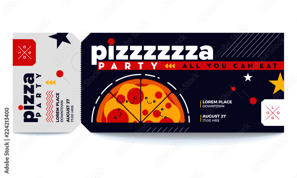 Vector de Stock Food Event/Party entrance vector tickets templates ...