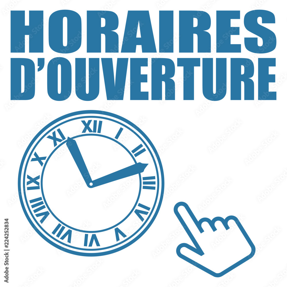 Logo horaires d'ouverture. Stock Vector | Adobe Stock