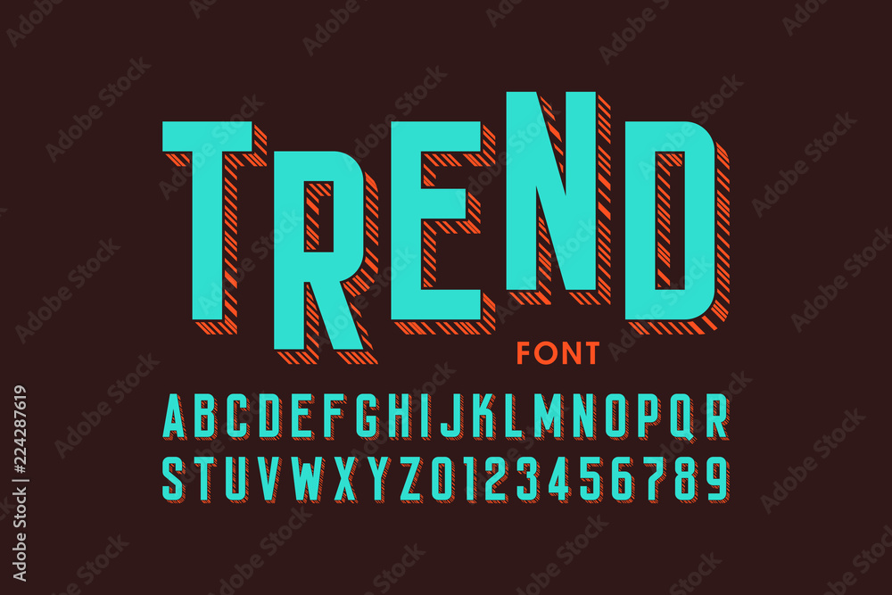 Modern font design, alphabet letters and numbers Stock Vector | Adobe Stock
