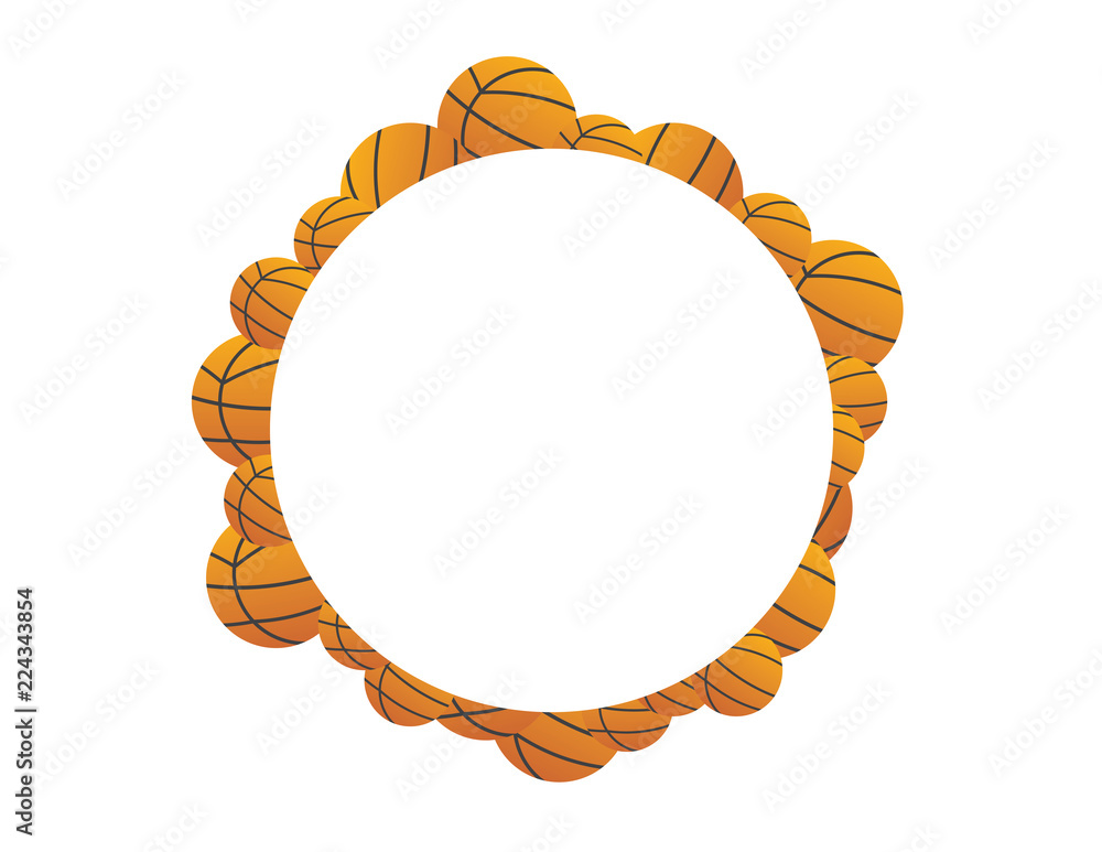 Basketball round frame isolated Stock Vector | Adobe Stock