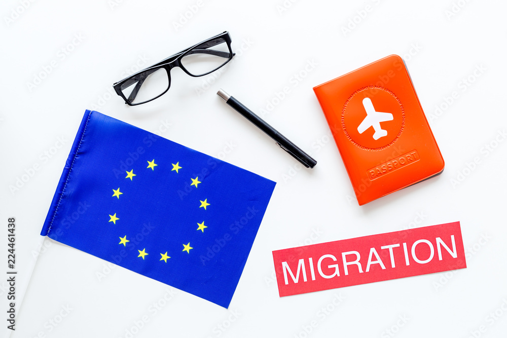 Schengen visa. Immigration to Europe concept. Text immigration near ...