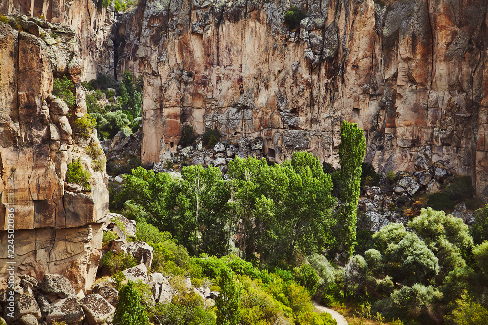 Views of Cappadocia volcanic kanyon cave houses in Turkey Stock Photo ...