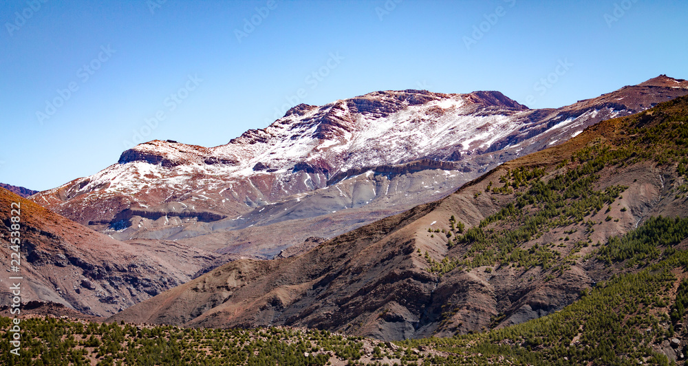 Atlas mountain range from Morocco. Chain of mountain ranges in ...
