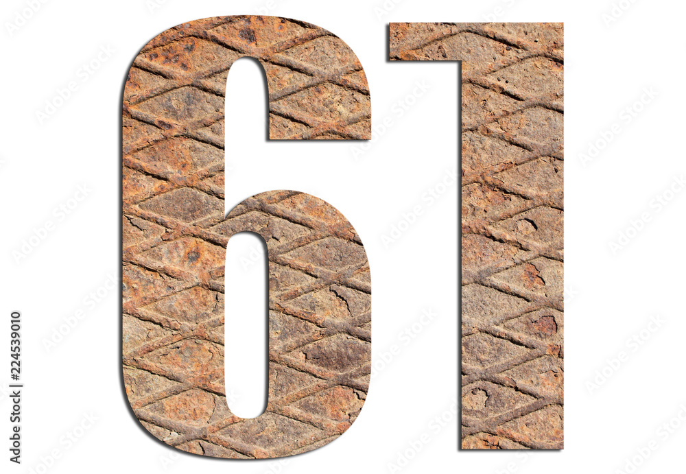 61 – with metal texture on white background Stock Illustration | Adobe ...