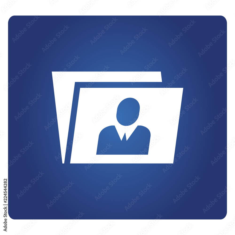 personal profile folder icon in blue background Stock Vector | Adobe Stock