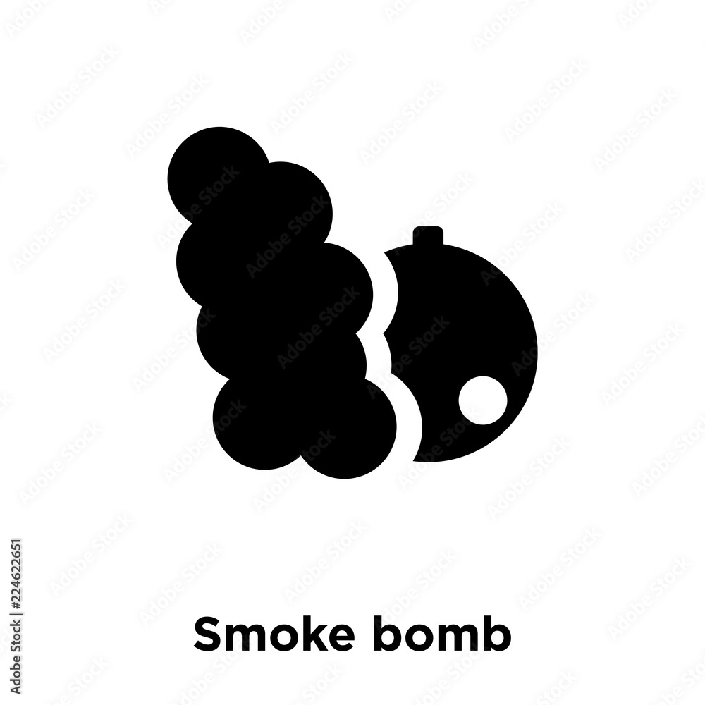 smoke bomb icon vector isolated on white background, logo concept of ...