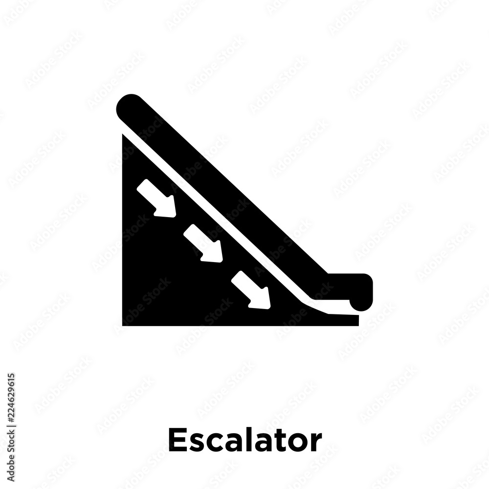 Escalator icon vector isolated on white background, logo concept of ...