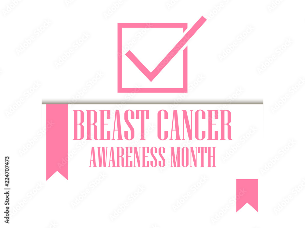 Breast Cancer Awareness Month. Check mark symbol. Vector illustration ...