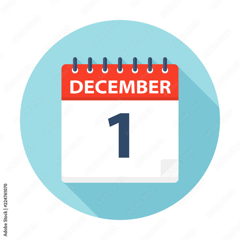 December 1 - Calendar Icon Stock Vector | Adobe Stock