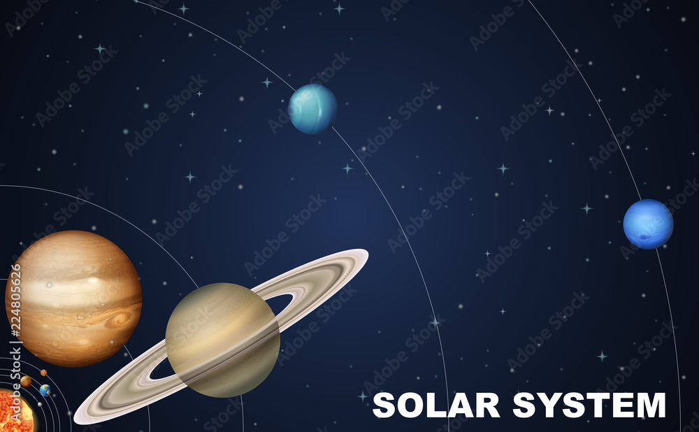 Solar system concept scence Stock Vector | Adobe Stock