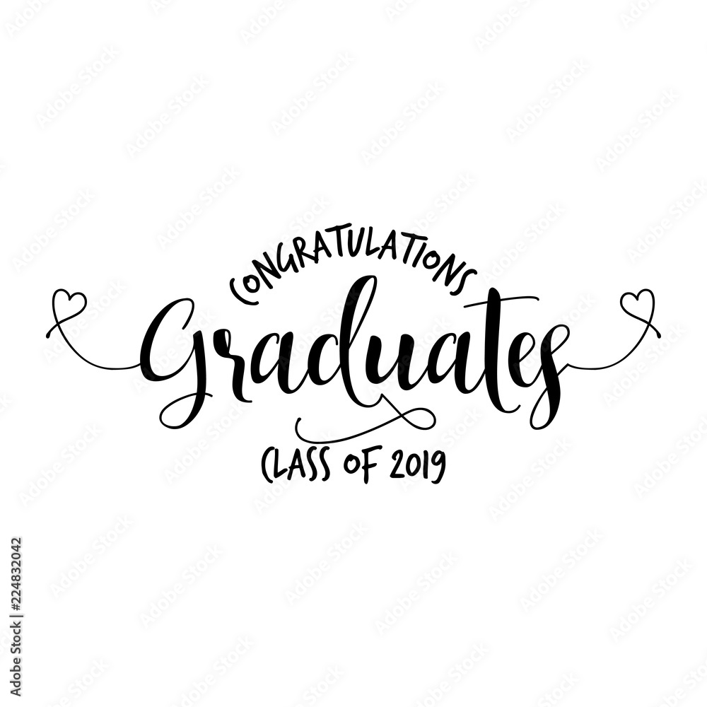 Congratulations Graduates Class of 2019 - Typography. gold texture and ...