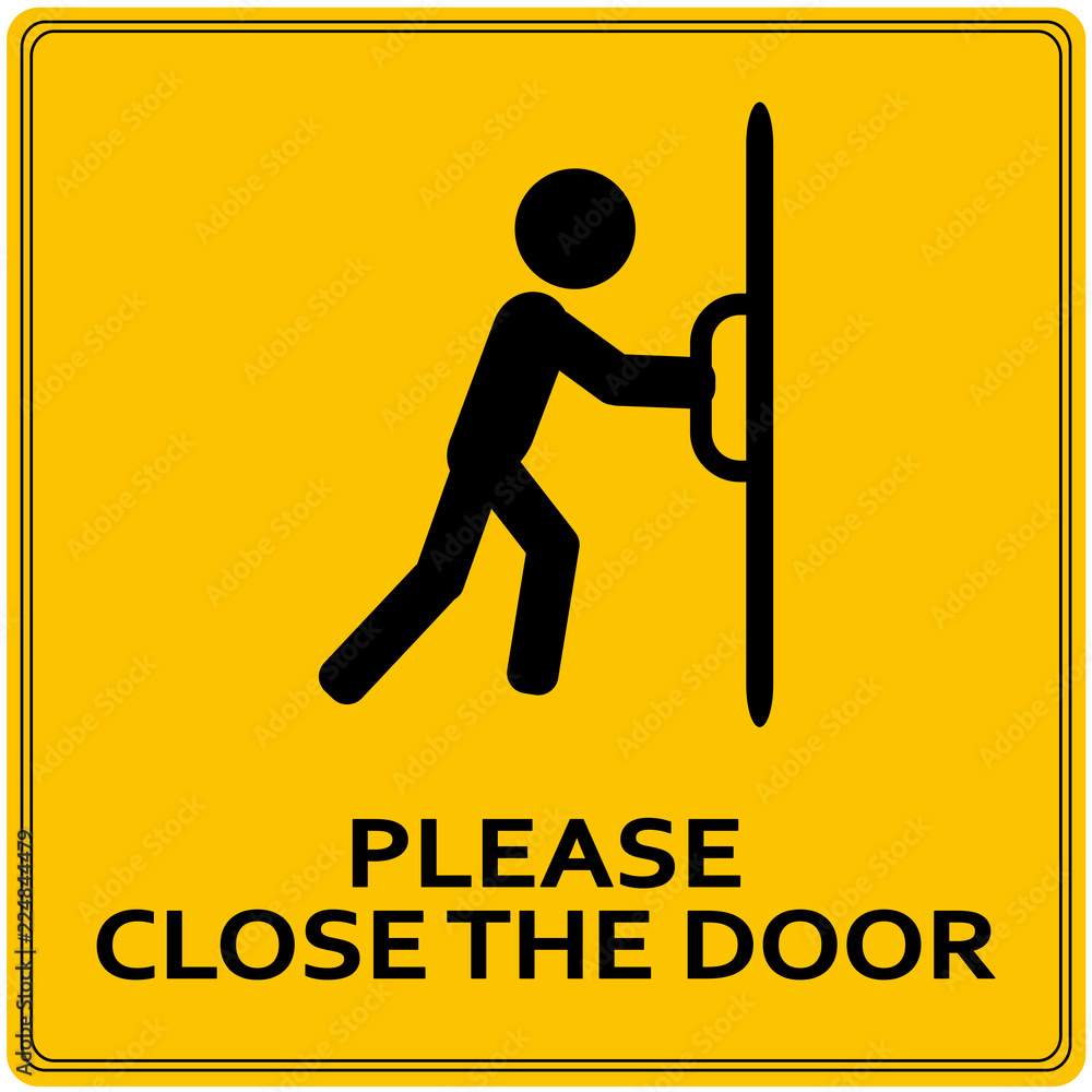Close the door sign. Keep this door closed sign Stock Vector | Adobe Stock