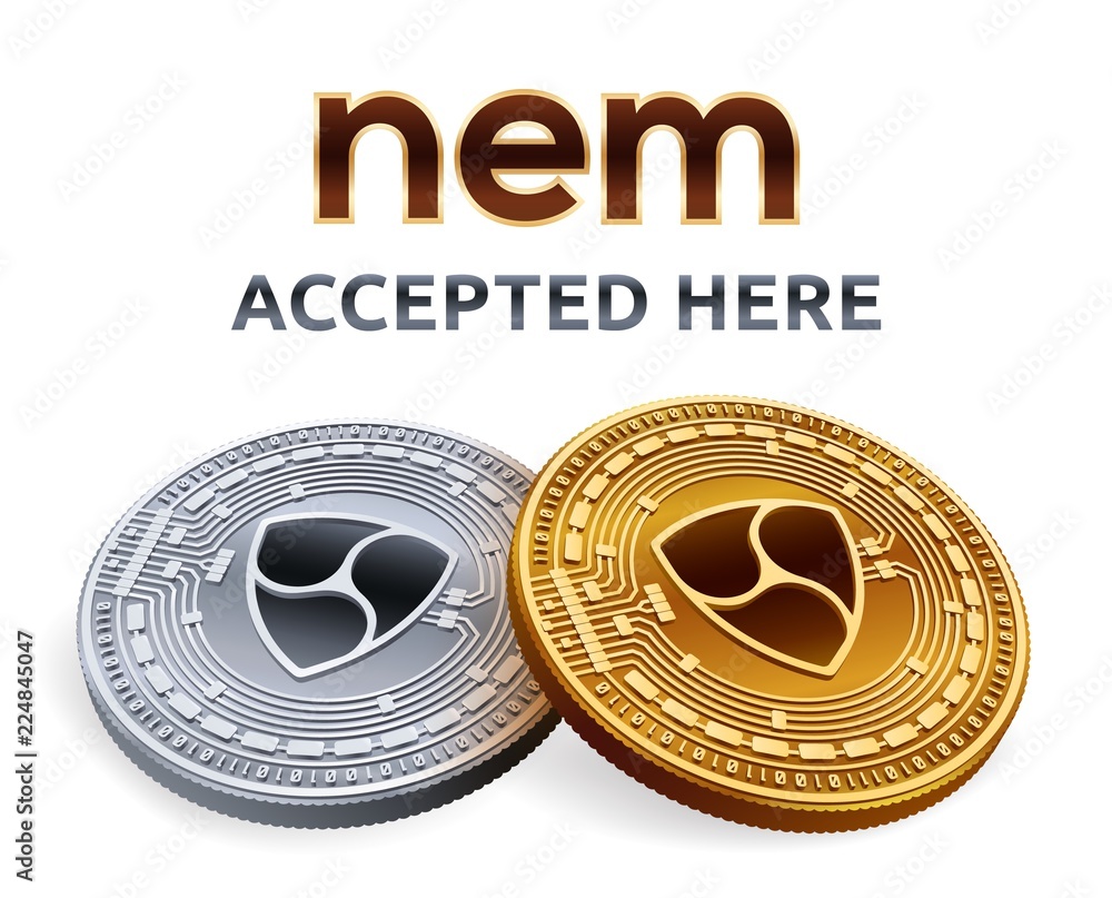 Image vectorielle Stock NEM. Accepted sign emblem. Crypto currency ...