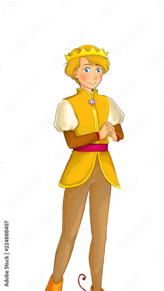 Cartoon medieval character - nobleman - happy prince looking and ...