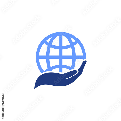 save earth logo design template. save globe logo vector icon Stock ...