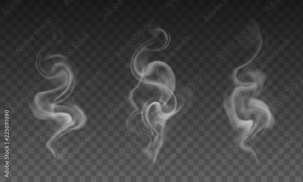 Vector set of realistic transparent smoke effects Stock Vector | Adobe ...